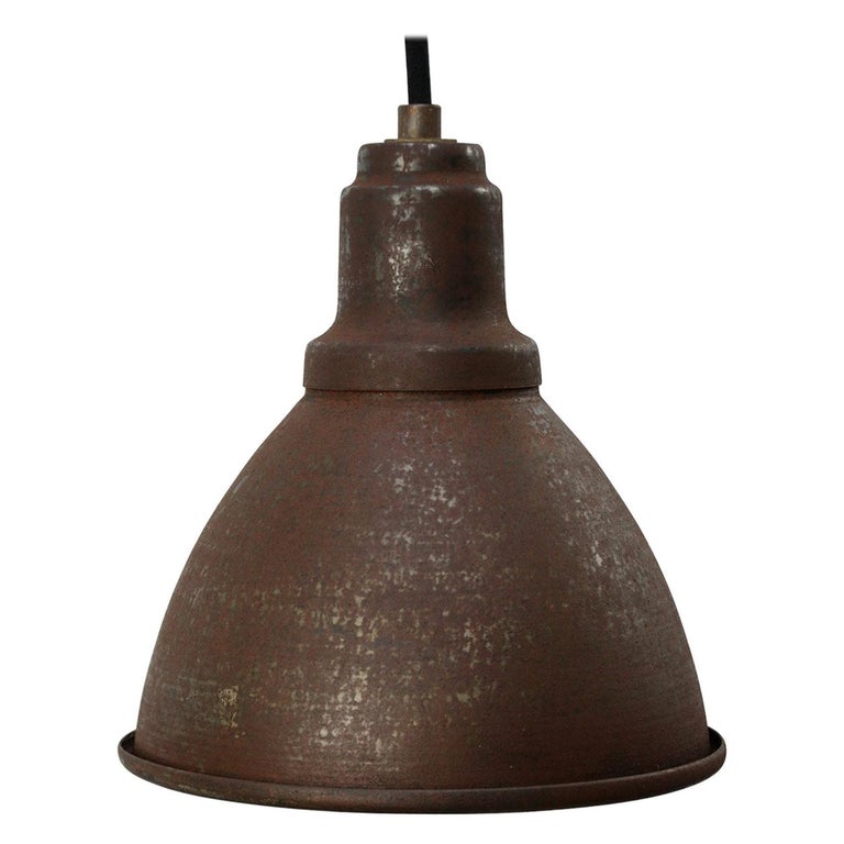 Small Rust Metal Vintage Industrial Factory Pendant Hanging Lights at ...