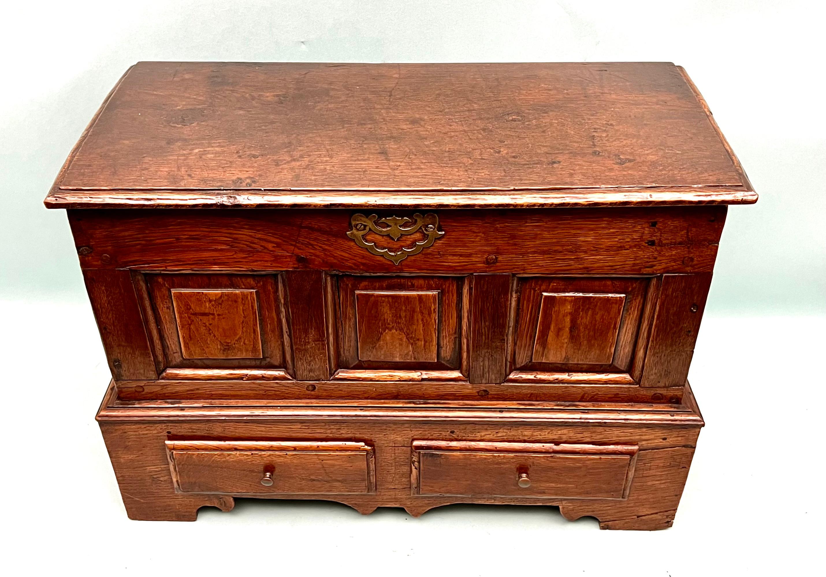 Small Scale English Provincial Georgian Period Oak Paneled Chest For ...