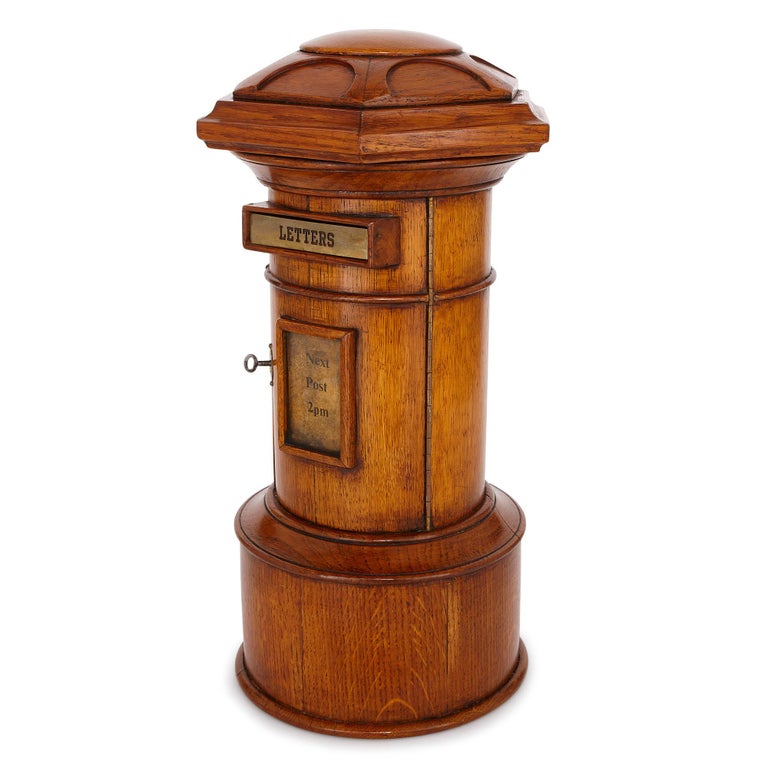 Small-Scale Oak Royal Mail Pillar Letter Box at 1stDibs