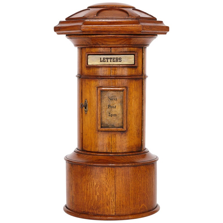 Small-Scale Oak Royal Mail Pillar Letter Box at 1stDibs