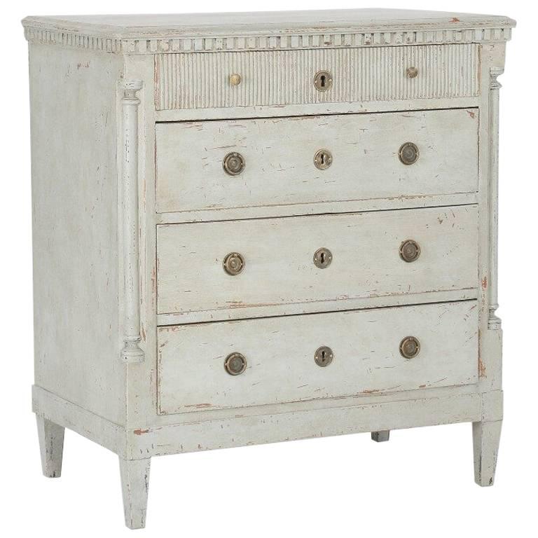 Small-Scale Painted Danish Louis XVI Oakwood Chest at 1stDibs
