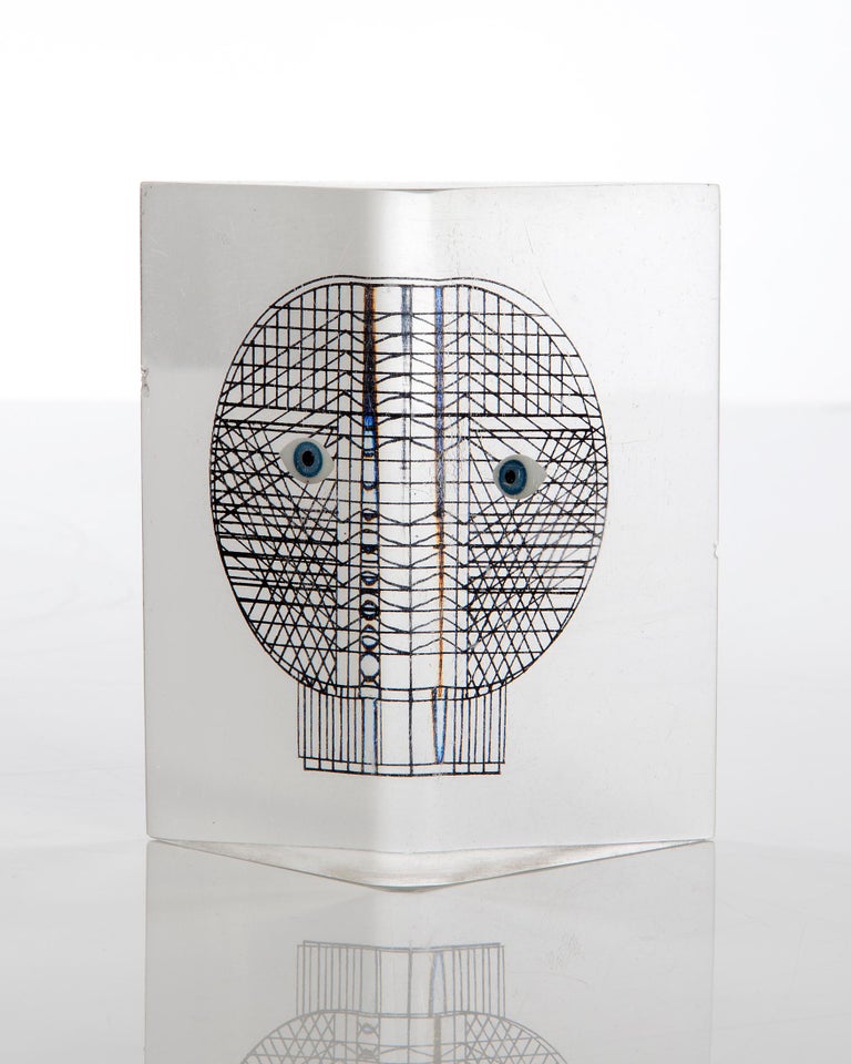 Small Sculpture in Plexiglass with Embedded Abstract Image For Sale at ...