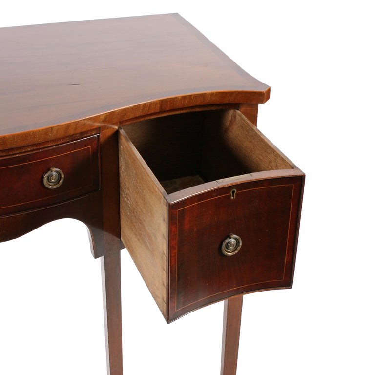 Small 19th Century Sheraton Georgian Style Inlaid Mahogany Sideboard ...