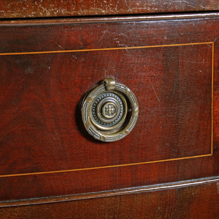 Small 19th Century Sheraton Georgian Style Inlaid Mahogany Sideboard ...