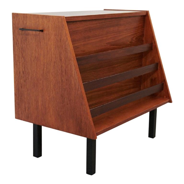 Small Side Table with Bar and Newspaper Tray the Pyramid by Ilse, Teak ...