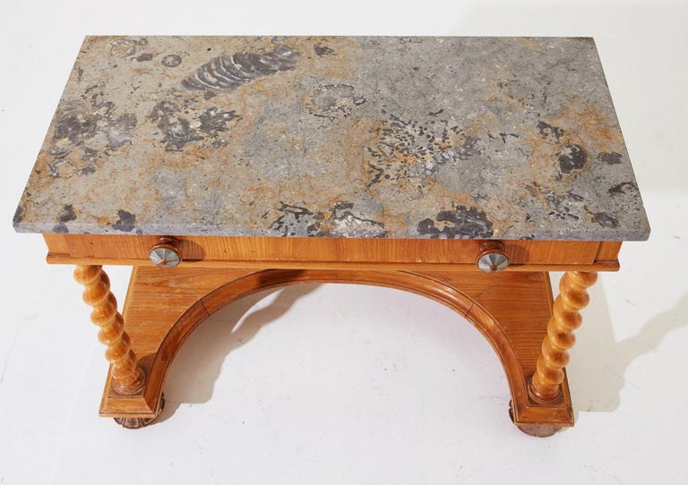 Small Side Table with Marble Top For Sale at 1stDibs