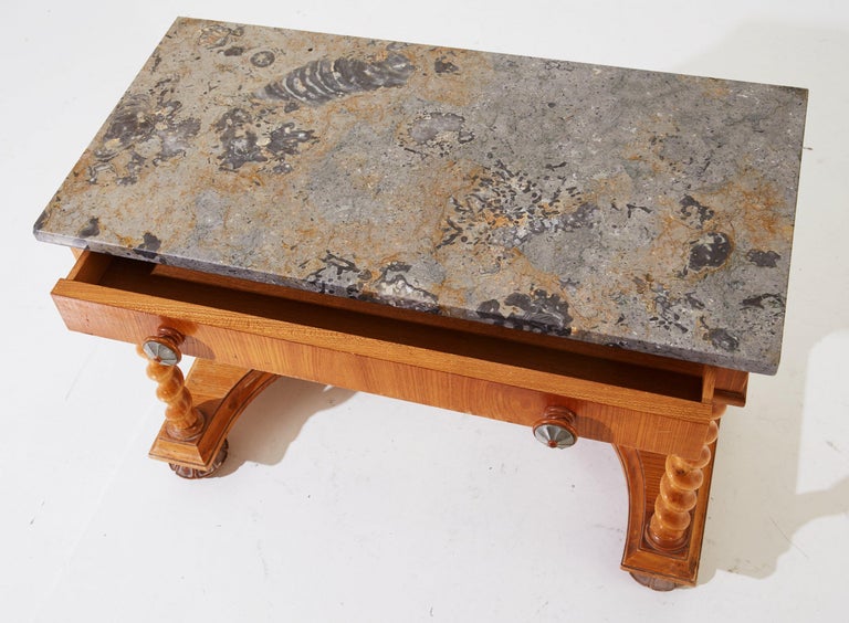 Small Side Table with Marble Top For Sale at 1stDibs