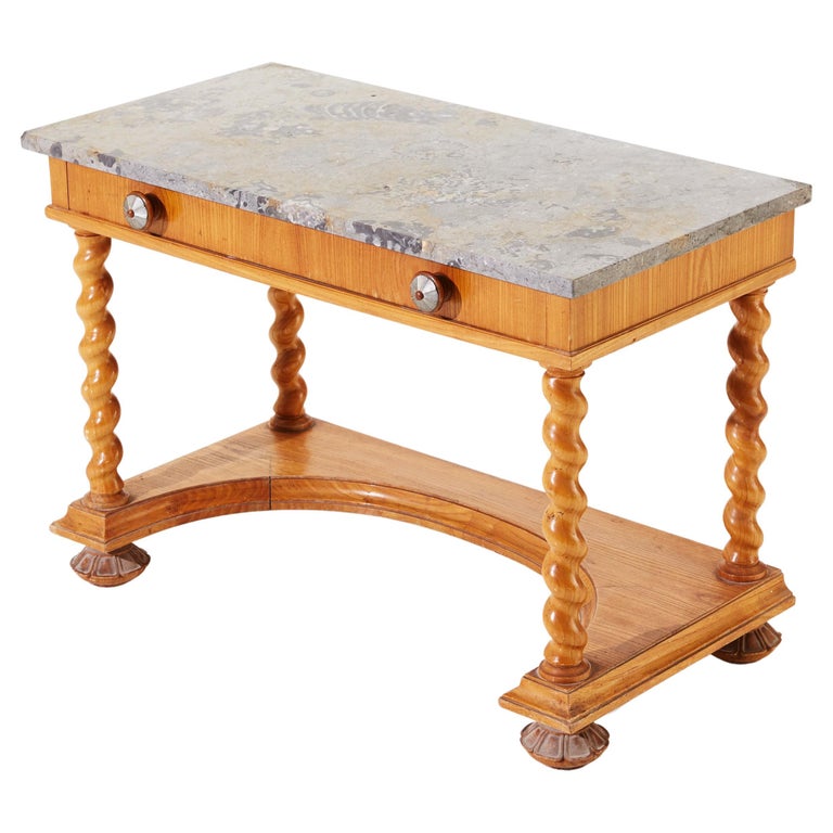 Small Side Table with Marble Top For Sale at 1stDibs