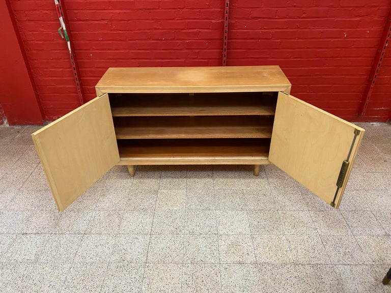 Small Sideboard in Stained Beech, circa 1950 in the Style of Gérard ...