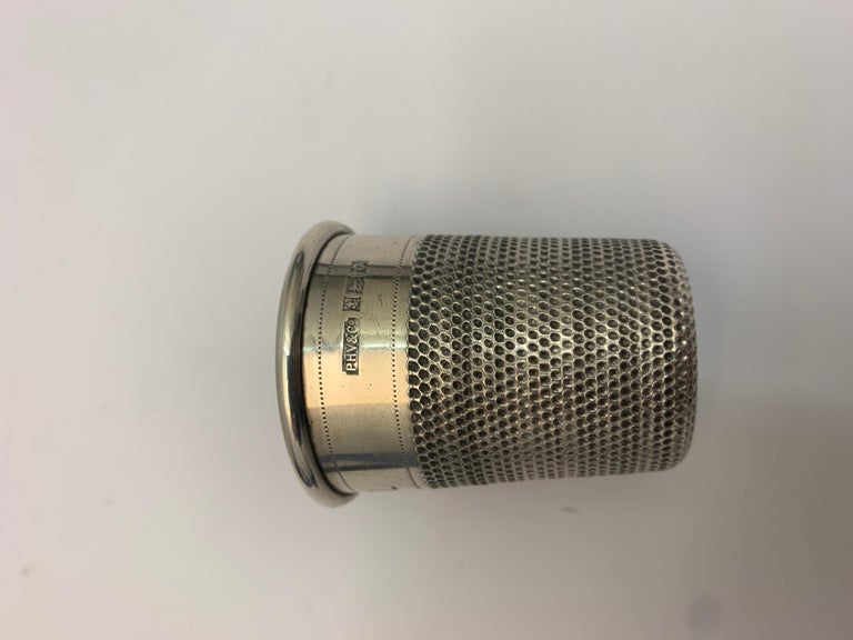 Small Silver Inscribed Thimble Cup For Sale at 1stDibs