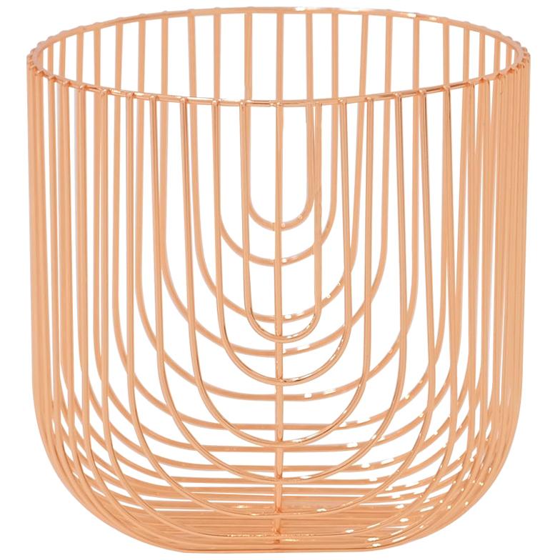 Small Sized Basket, Wire Basket Design by Bend Goods, Gold For Sale at ...