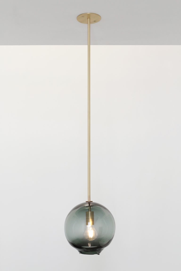 Small Smoke and Brass Float 1.0 Pendant Lamp by SkLO For Sale at 1stDibs