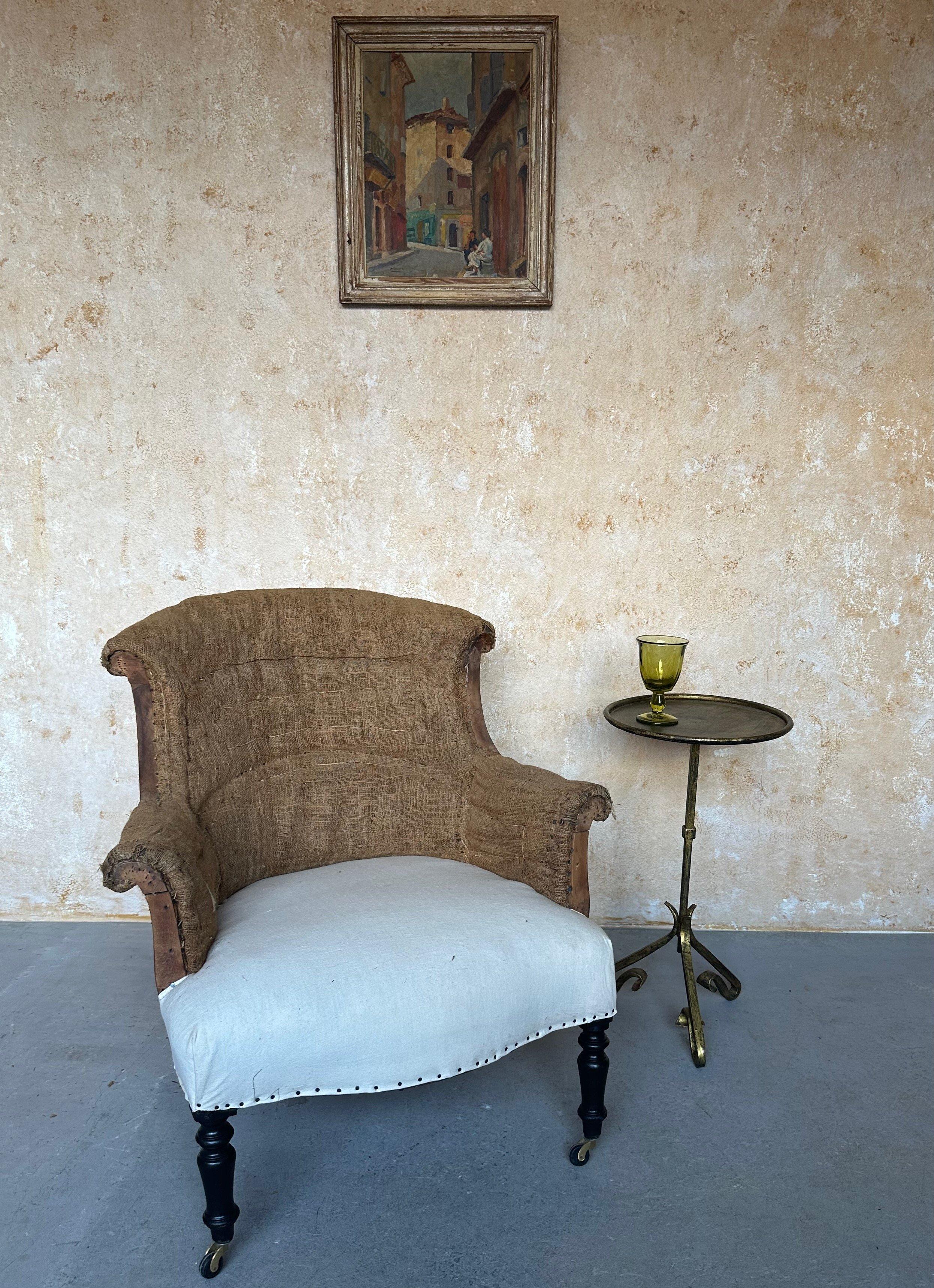 Small Spanish Iron Drinks Table with Scrolled Legs For Sale at 1stDibs