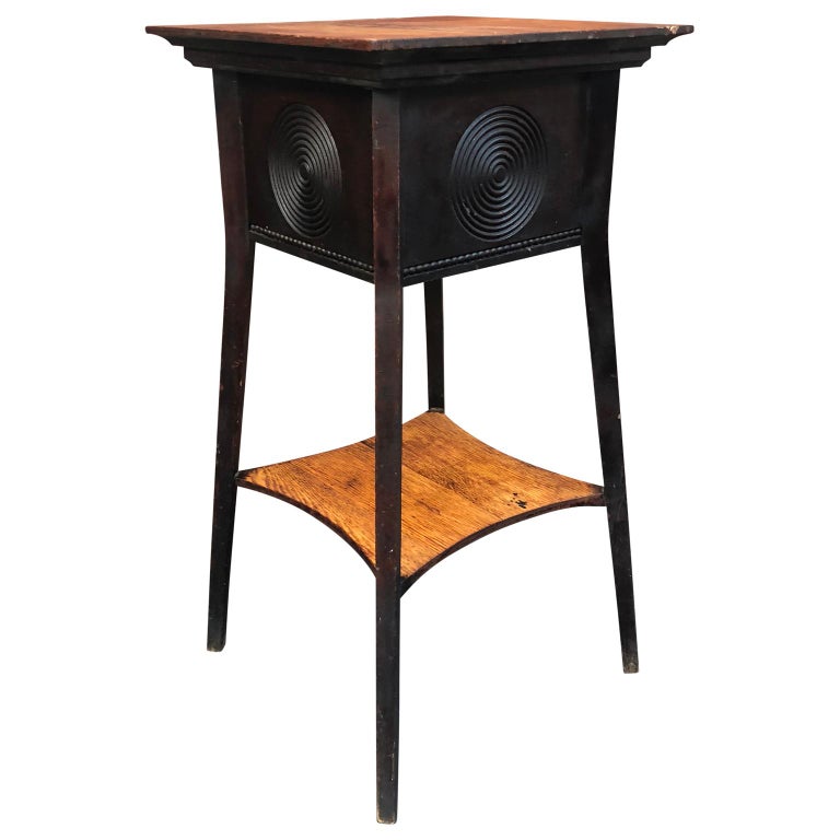 Small Square American Two-Tier Nightstand Or Plant Stand at 1stDibs