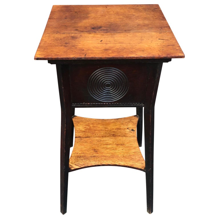 Small Square American Two-Tier Nightstand Or Plant Stand at 1stDibs