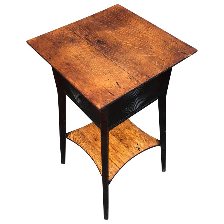 Small Square American Two-Tier Nightstand Or Plant Stand at 1stDibs