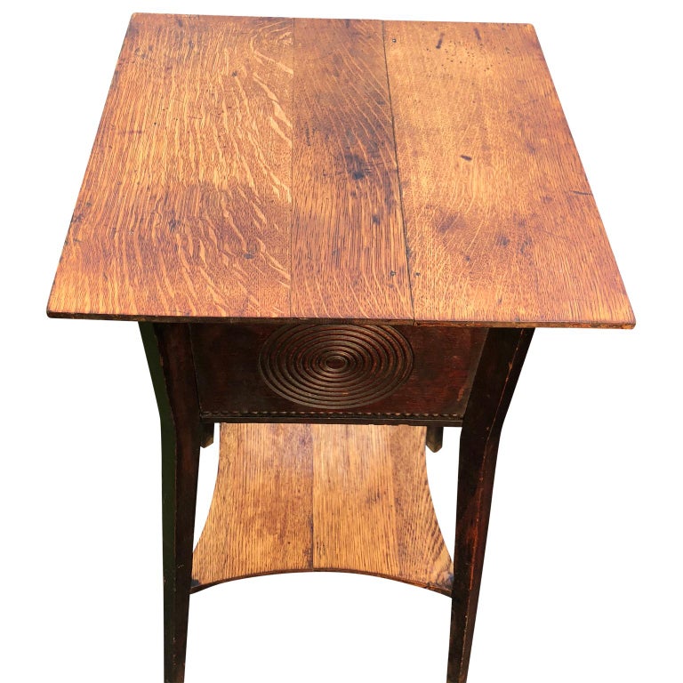 Small Square American Two-Tier Nightstand Or Plant Stand at 1stDibs