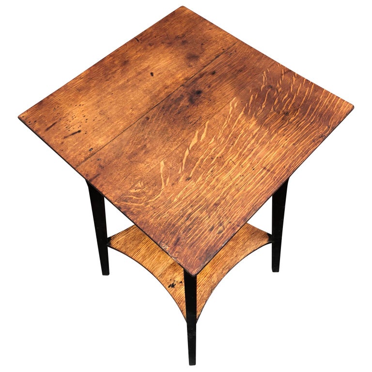 Small Square American Two-Tier Nightstand Or Plant Stand at 1stDibs