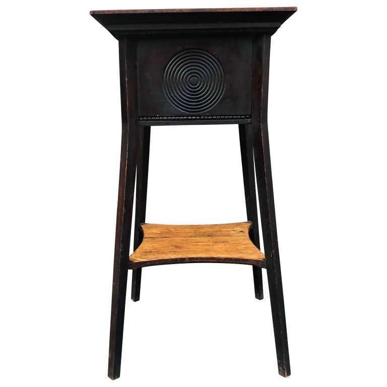 Small Square American Two-Tier Nightstand Or Plant Stand at 1stDibs