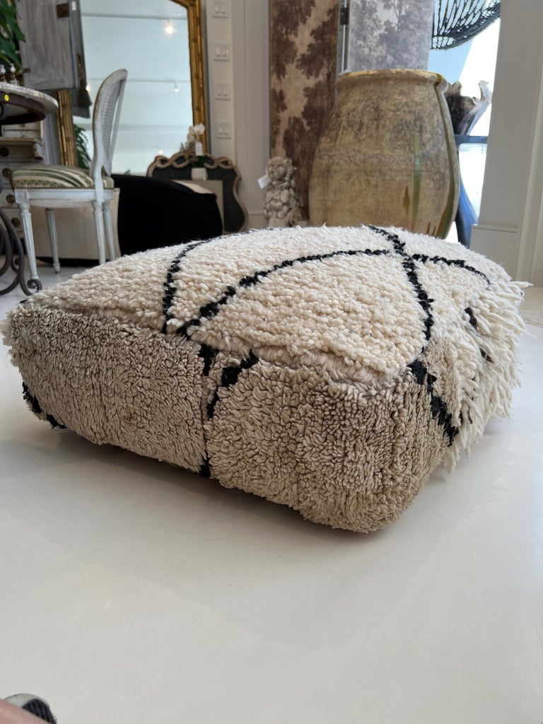 Small Square Indian Pouf For Sale at 1stDibs