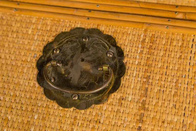 Small Square Rattan Trunk at 1stDibs