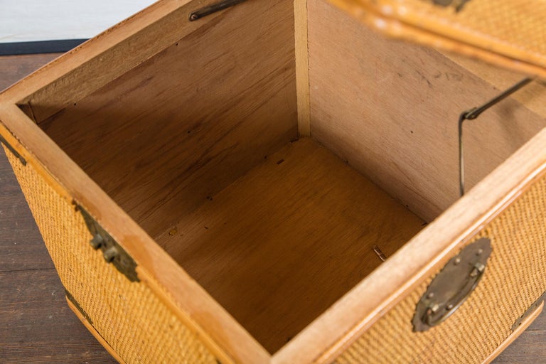 Small Square Rattan Trunk at 1stDibs