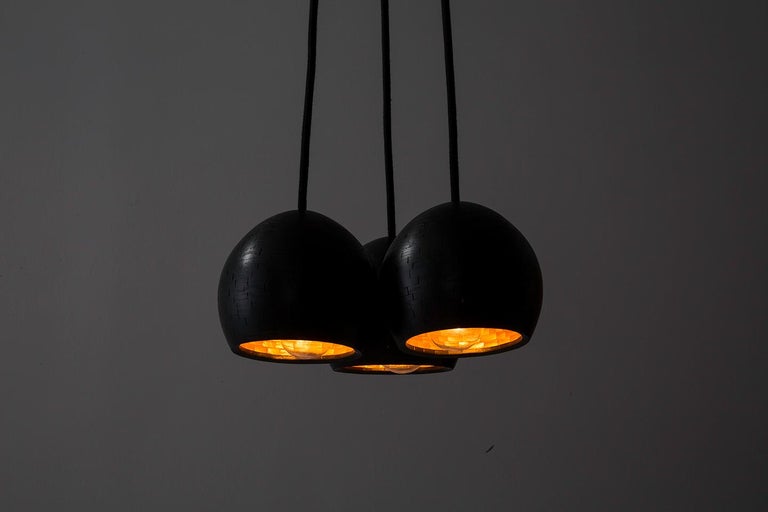STACKED Small Ostrich Pendant, Richard Haining, shown in Ebonized Ash ...