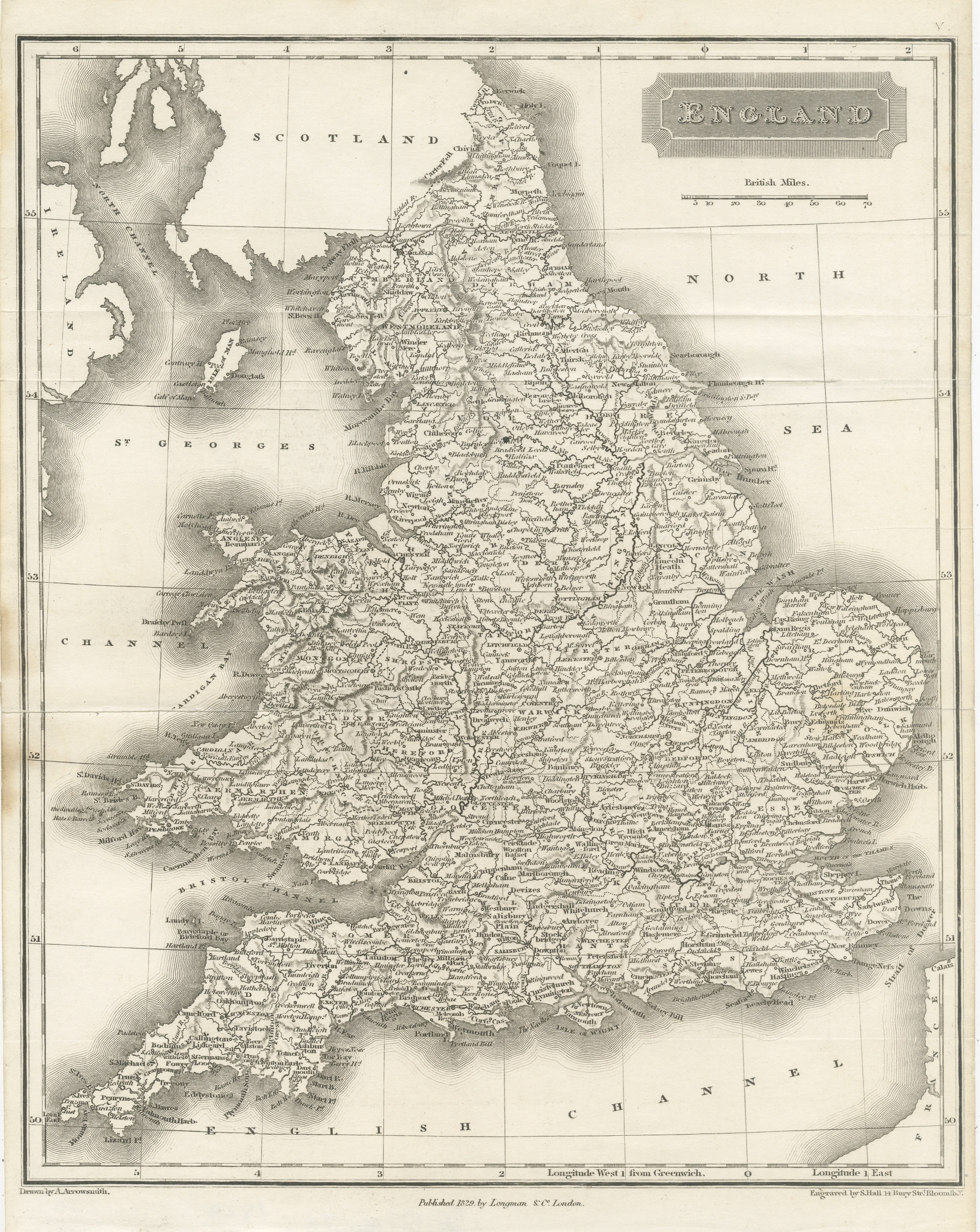 Small Steel Engraved Map of England For Sale at 1stDibs