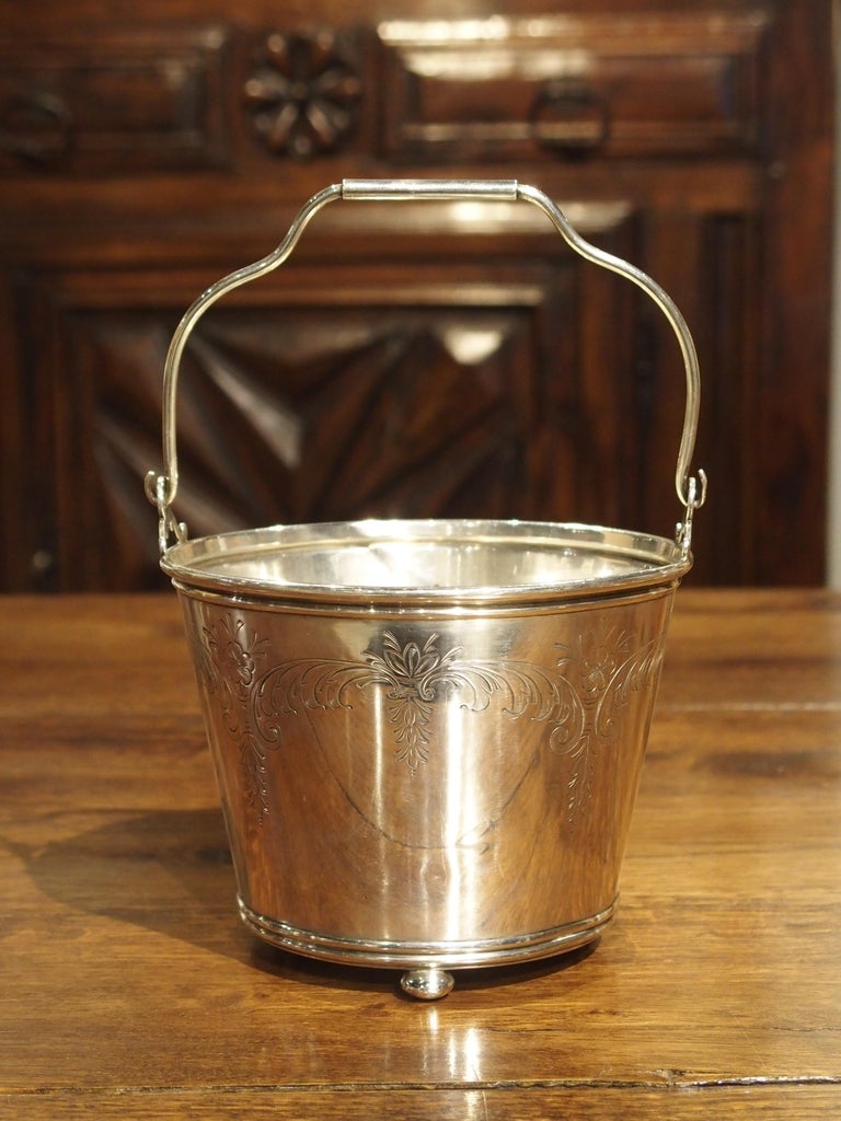 Small Sterling Silver Ice Bucket with Monogram "P" at 1stDibs