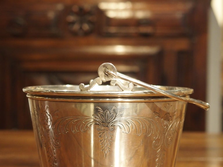 Small Sterling Silver Ice Bucket with Monogram "P" at 1stDibs