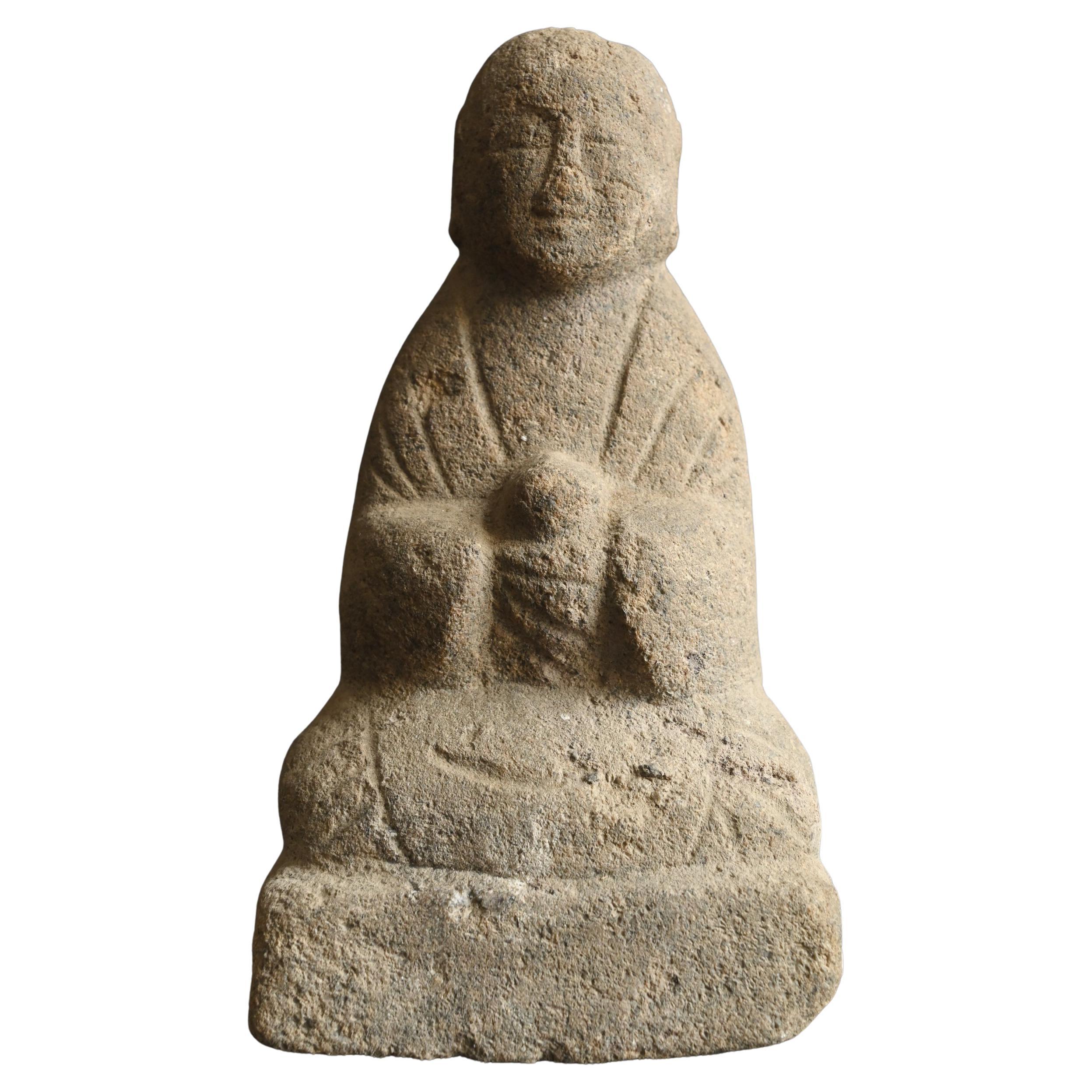 Japanese antique stone Buddha statues / Underworld scribe / Edo period ...