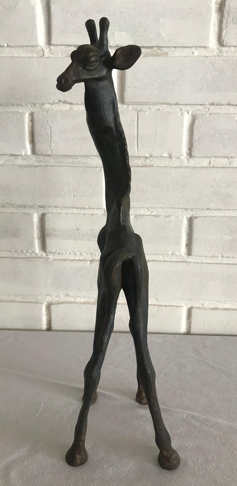 Small Stunning Cast Iron Giraffe Sculpture, 1960s at 1stDibs | the iron ...