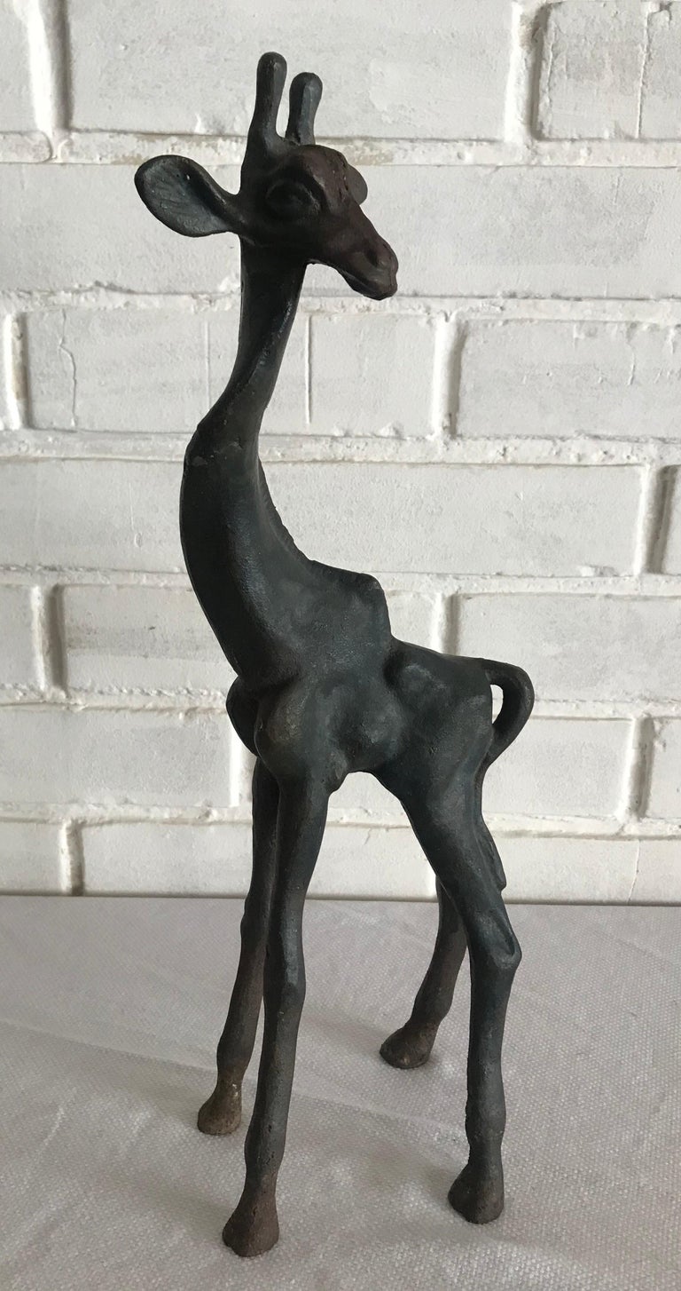 Small Stunning Cast Iron Giraffe Sculpture, 1960s at 1stDibs | the iron ...