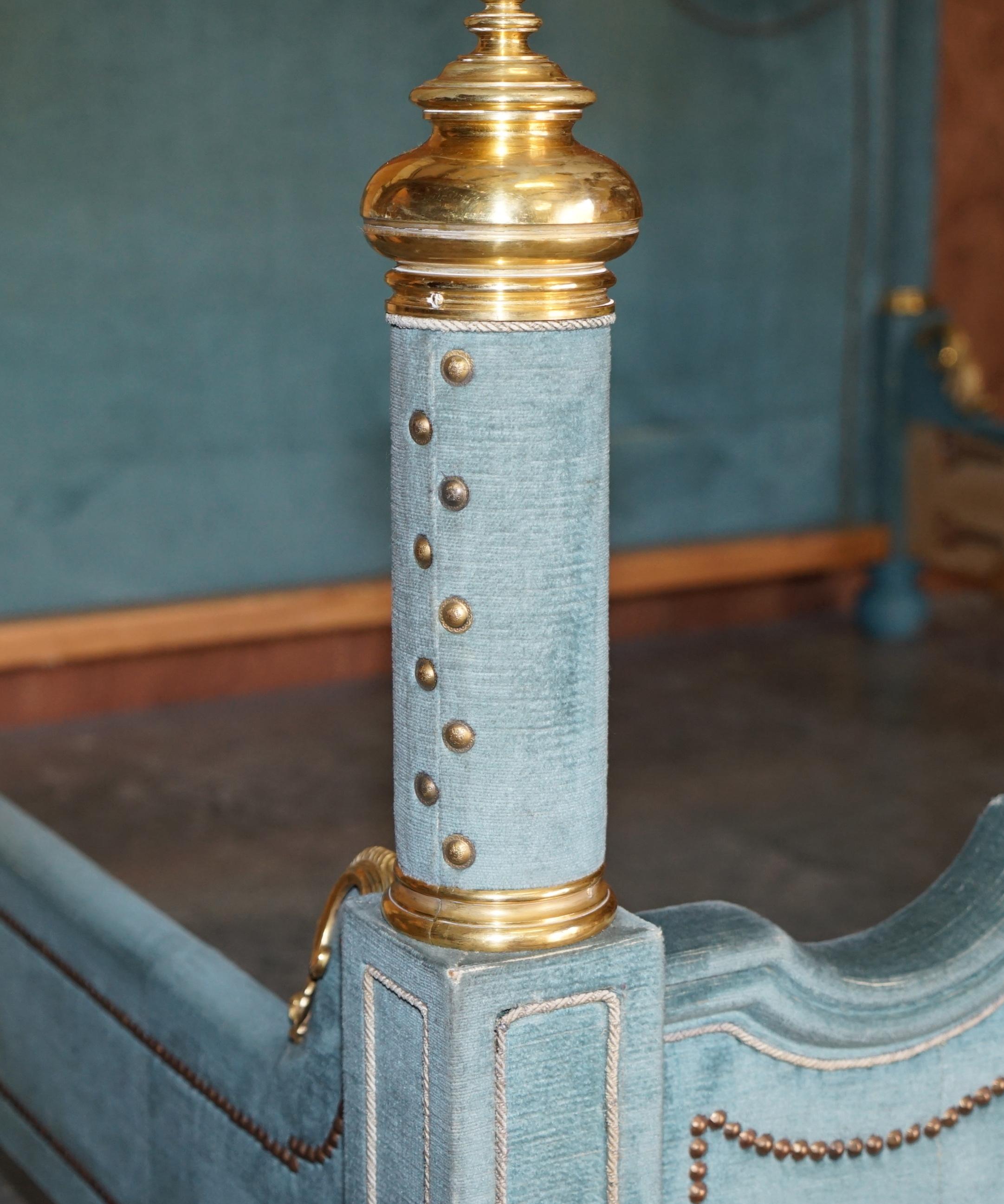 Small Super King Size Antique Italian Gold Gilt Brass Fabric Covered ...