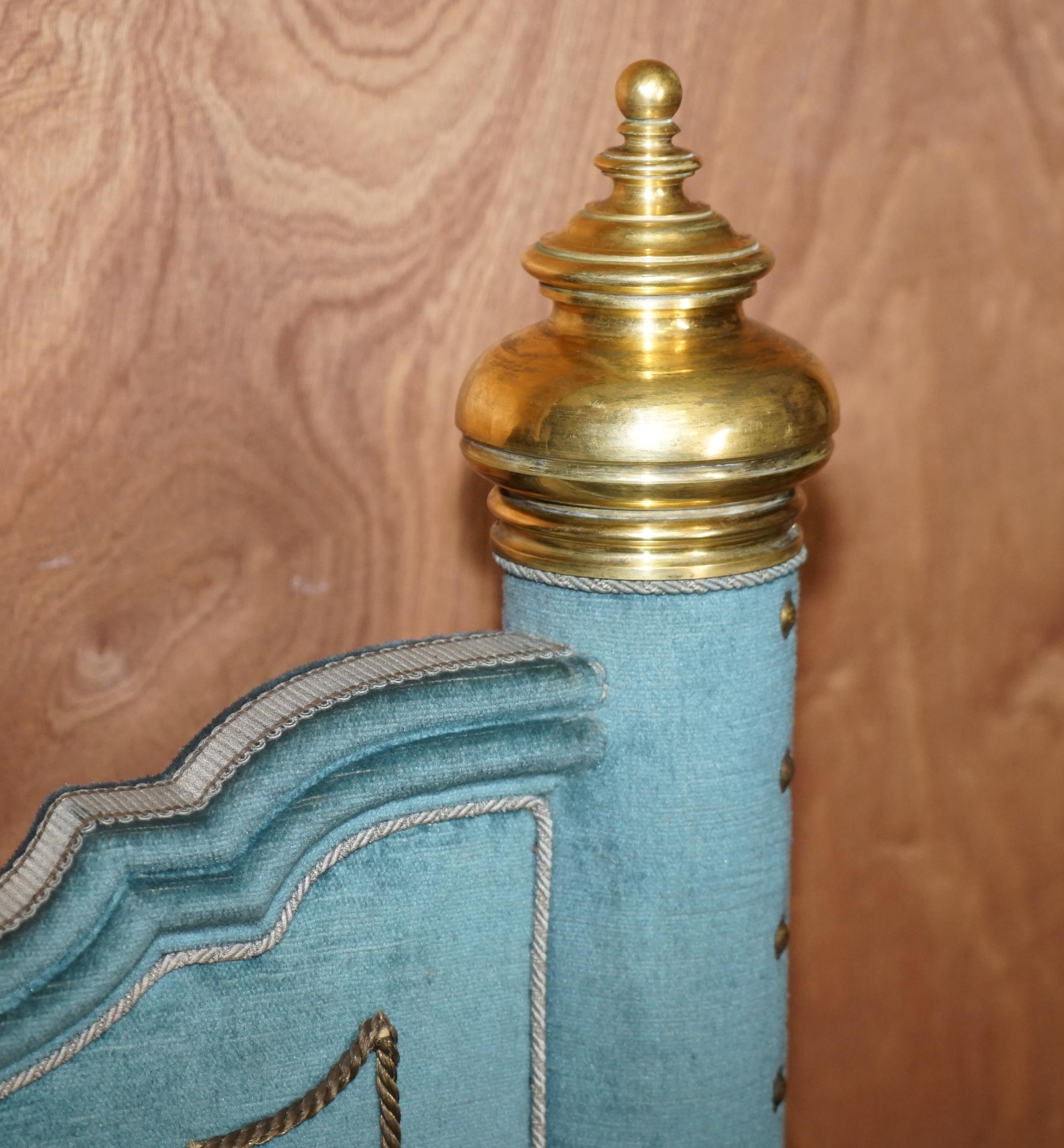 Small Super King Size Antique Italian Gold Gilt Brass Fabric Covered ...