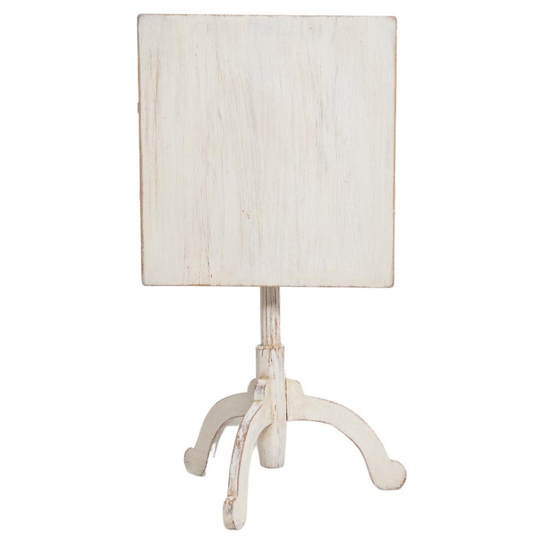 Small Swedish Rustic Tilt Top Column Table For Sale at 1stDibs
