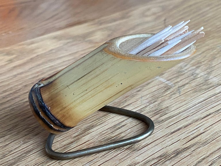 Small Toothpick Holder Bamboo and Brass, Vienna, Around 1950s For Sale ...