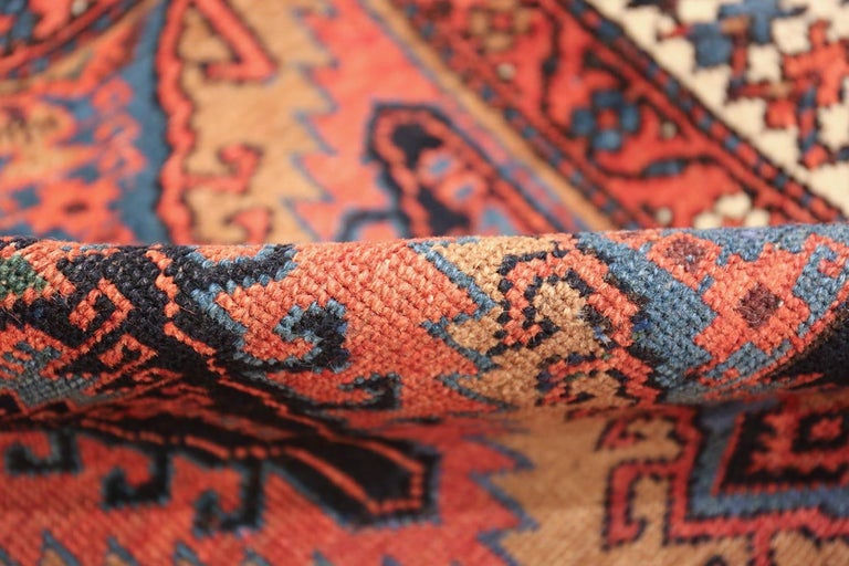 Small Tribal Geometric Antique Northwest Persian Rug. Size: 4 ft 6 in x ...