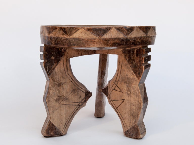 Small Tribal Wooden Stool from Tanzania, Mid-20th Century at 1stDibs