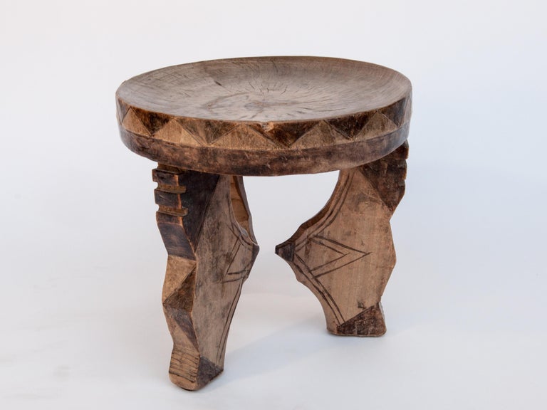 Small Tribal Wooden Stool from Tanzania, Mid-20th Century at 1stDibs