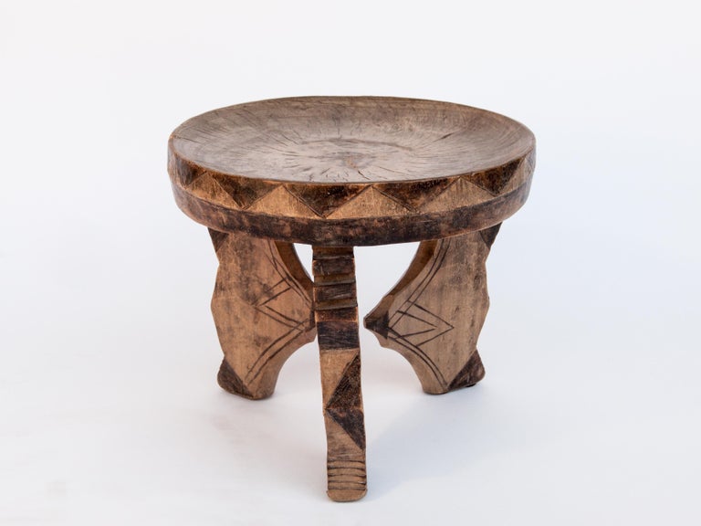 Small Tribal Wooden Stool from Tanzania, Mid-20th Century at 1stDibs