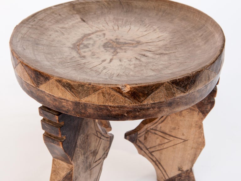 Small Tribal Wooden Stool from Tanzania, Mid-20th Century at 1stDibs