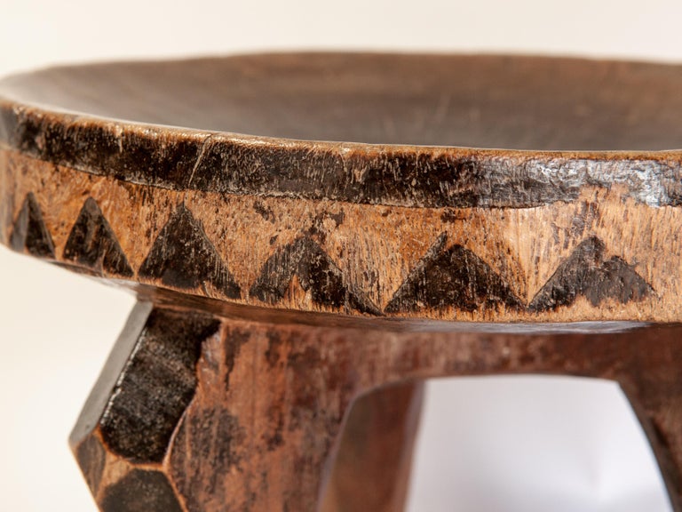 Small Tribal Wooden Stool from Tanzania, Mid-20th Century at 1stDibs