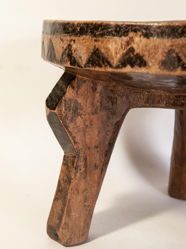 Small Tribal Wooden Stool from Tanzania, Mid-20th Century at 1stDibs