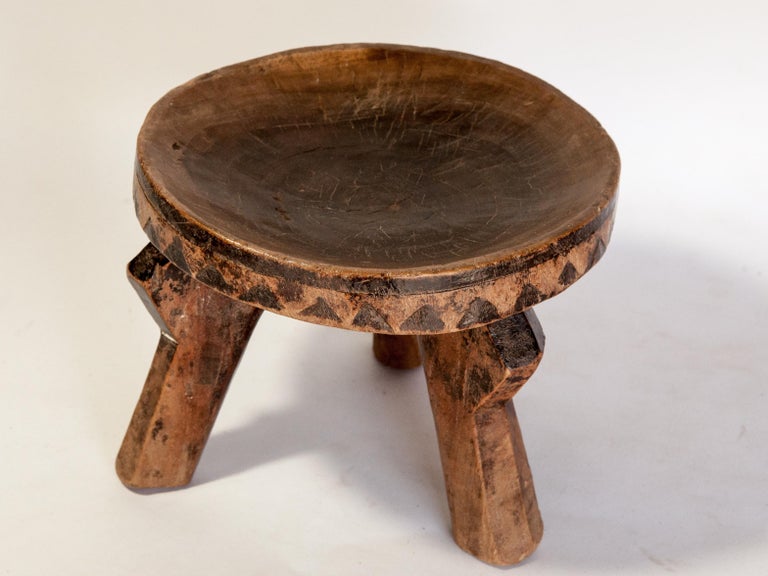 Small Tribal Wooden Stool from Tanzania, Mid-20th Century at 1stDibs