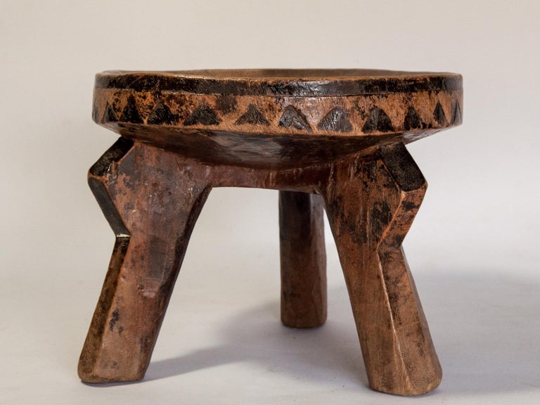 Small Tribal Wooden Stool from Tanzania, Mid-20th Century at 1stDibs
