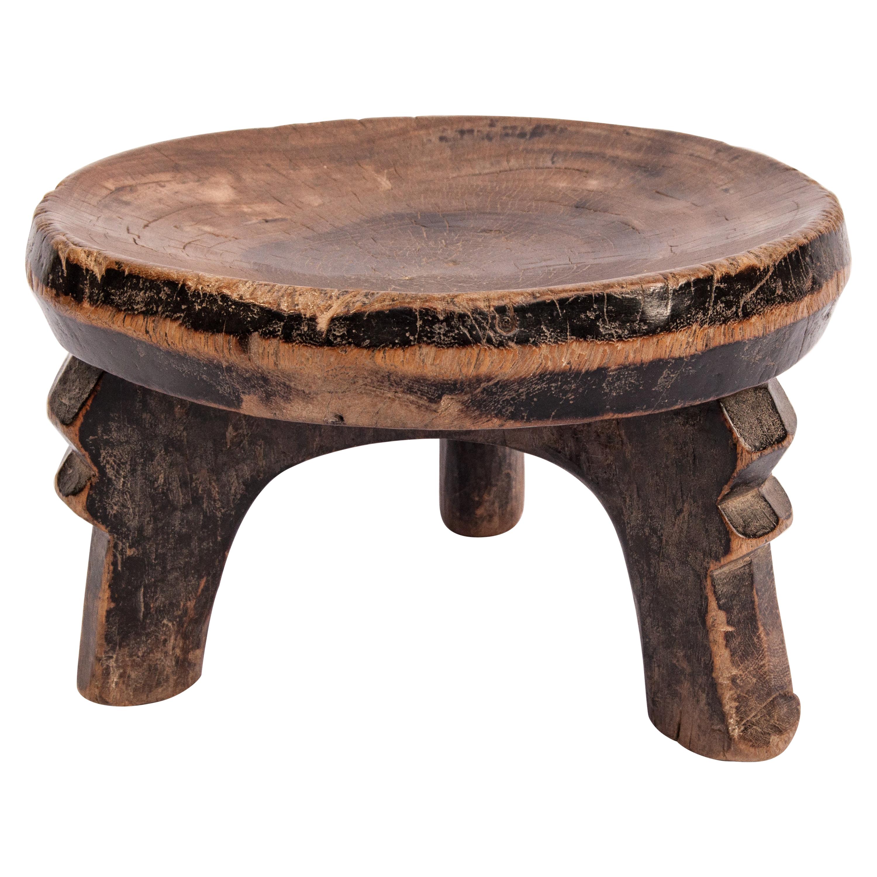 Small Tribal Wooden Stool from Tanzania, Mid-20th Century at 1stDibs