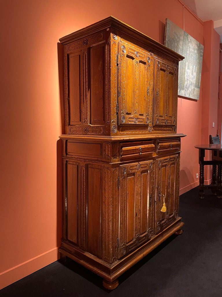 Small Two-Body Buffet Decorated with Bird Quills For Sale at 1stDibs