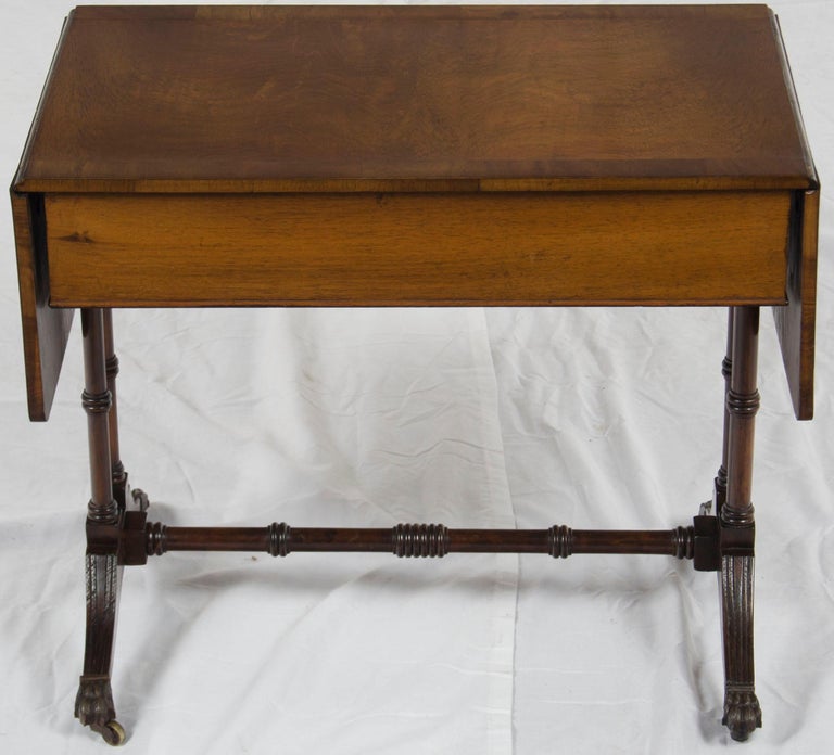 Small Two-Drawer Drop Leaf Coffee Cocktail Table For Sale at 1stDibs