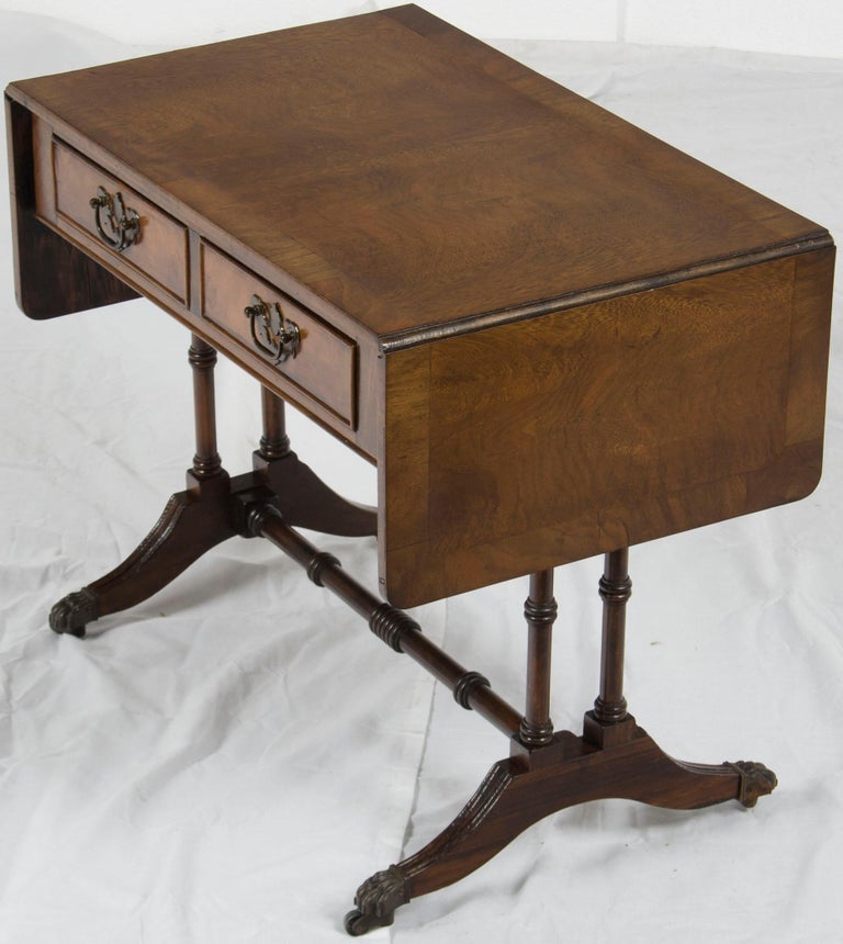 Small Two-Drawer Drop Leaf Coffee Cocktail Table For Sale at 1stDibs